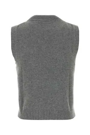 GANNI Embroidered Wool Blend Vest