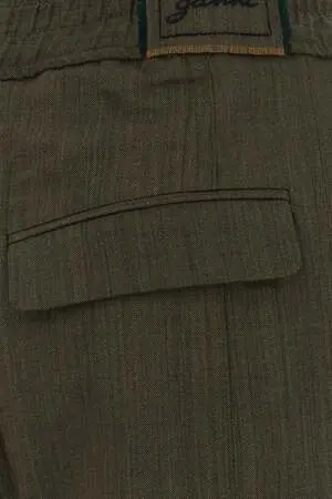 GANNI Mud Wool Wide-leg Pant