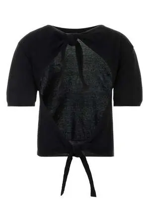 GANNI Cotton Top With Back Tie Detail