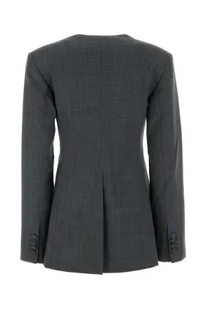 GANNI Wool Blend Twill Blazer