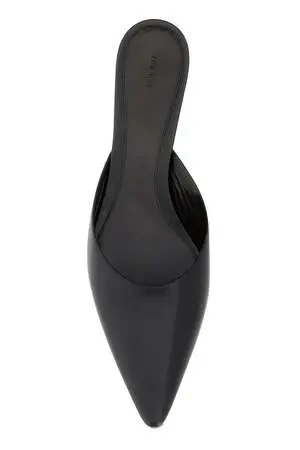 THE ROW Leather Lisa Mules With Stiletto Heel - Black