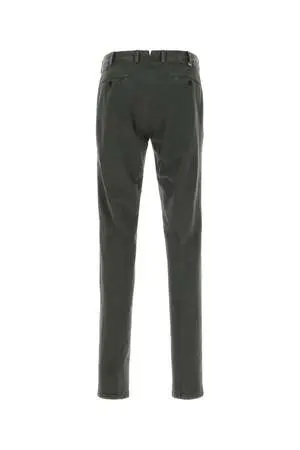 PT TORINO Stretch Cotton Pants With Logo Plate - Grey