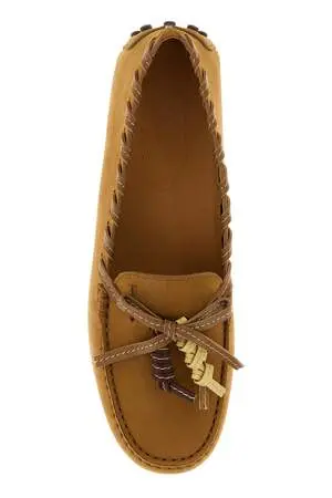 TOD'S Suede Loafers With Decorative Bow