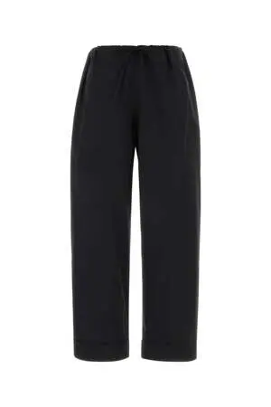 THE ROW Delano Wide-leg Poplin Pants - Black