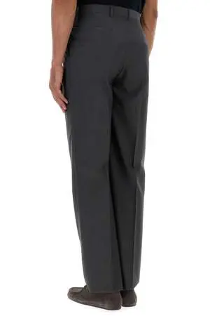 JIL SANDER Graphite Wool Pleated Trousers - Grey