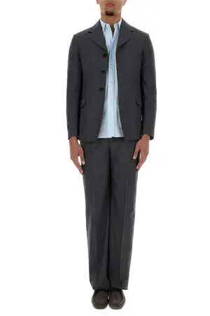 JIL SANDER Graphite Wool Pleated Trousers - Grey