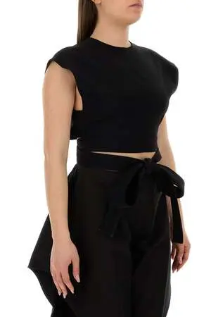 Alaïa Stretch Wool Tie Waist Top