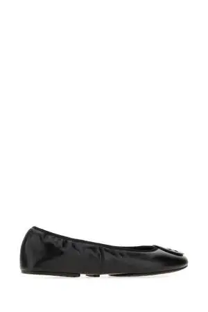 Tory Burch Leather Reva Ballerinas - Black