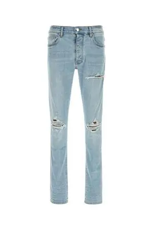 Amiri Distressed Stonewashed Stretch Denim Jeans