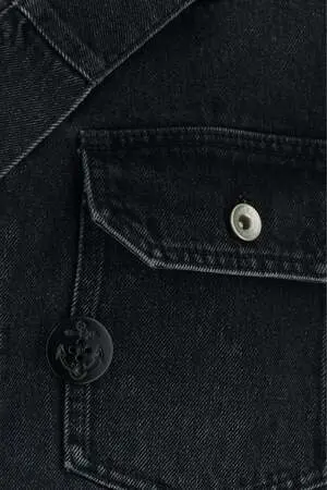 Sacai Denim Jacket With Classic Collar - Black