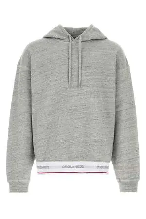Dsquared2 Melange Cotton Oversize Sweatshirt With Logo Band