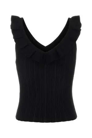 Blumarine Viscose Blend Tank Top With V-neckline