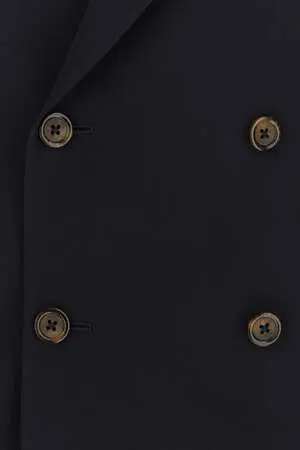Dolce & Gabbana Black Stretch Wool Blazer - Blue