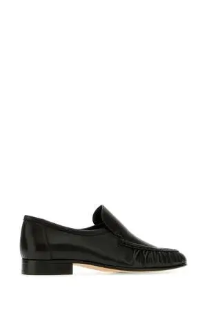 THE ROW Leather Loafers - Black