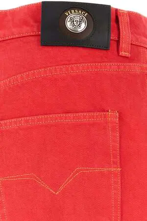 Versace Cotton Denim Jeans - Red