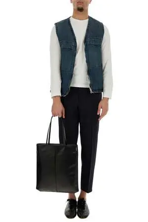 JIL SANDER Leather Shopping Bag - Black