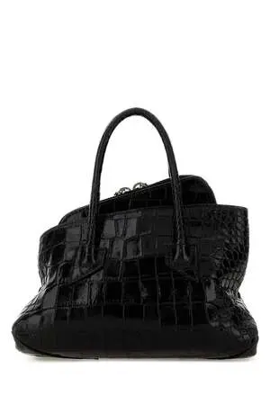 Attico La Passeggiata Leather Handbag - Black
