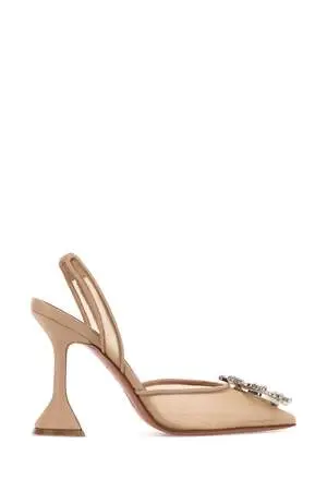 Amina Muaddi Begum Pumps With Jewel Embellishment - Light Brown