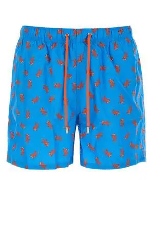 GALLO Printed Polyester Swimming Shorts - White