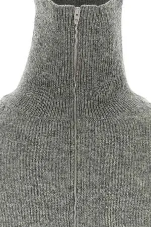 JIL SANDER Wool Blend Zip-up Cardigan - Grey
