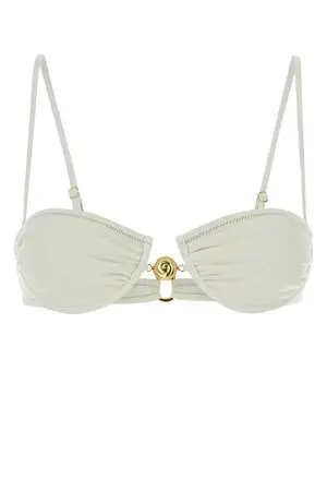 REINA OLGA Stretch Jersey Bikini Top - White