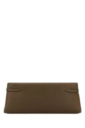 Brunello Cucinelli Pebble Leather Clutch With Embossed Logo