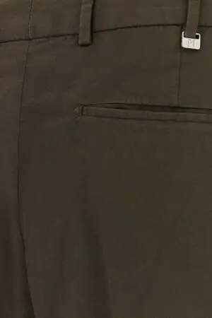 PT TORINO Dark Stretch Cotton Tailored Trousers - Brown