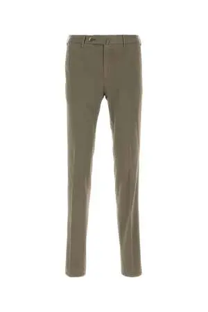 PT TORINO Khaki Stretch Cotton Blend Silkochino Pant - Green