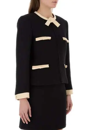 Valentino Garavani Tweed Blazer With Bow Detail