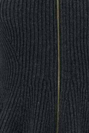 Alaïa Ribbed Virgin Wool And Cashmere Cardigan With Peplum