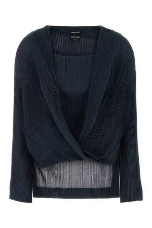 Giorgio Armani Pleated Jersey Blouse