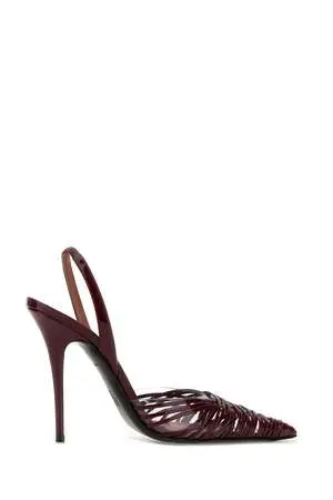 Amina Muaddi Lori Patent Leather Slingback Pumps