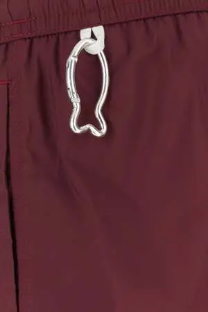 Fedeli Burgundy Polyester Swimming Shorts