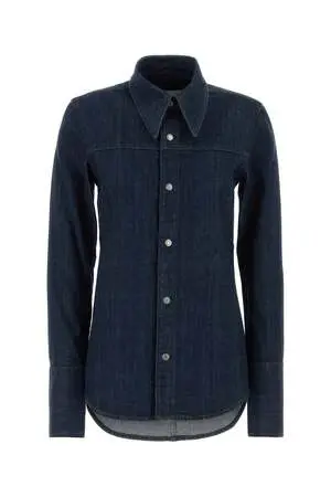 Ami Denim Shirt With Embroidered Detail
