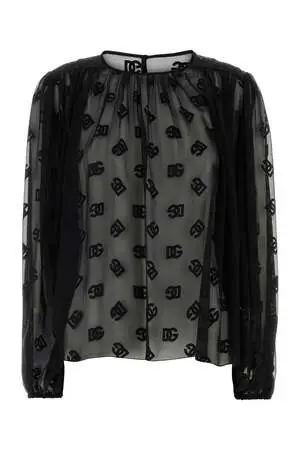 Dolce & Gabbana Organza Blouse With Dg Embroidery