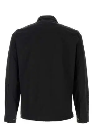 C.P. COMPANY Gabardine Zip-up Jacket With Rubberized Logo Print