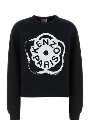 Kenzo Cotton Sweatshirt With Bone Flower Print