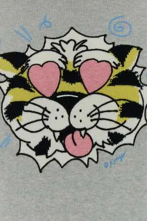 Kenzo Wool Blend Sweater With Wild Tiger Embroidery