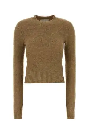 AMI AMI Camel Stretch Alpaca Blend Sweater