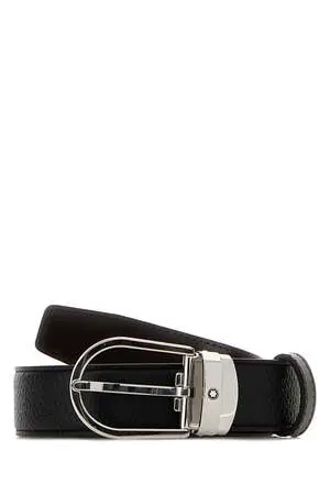 Montblanc Leather Reversible Belt - Black
