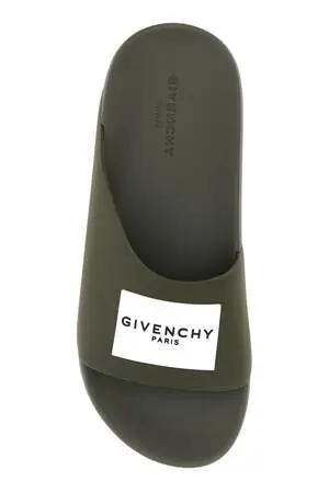 Givenchy Rubber Slides With Logo Label - Green