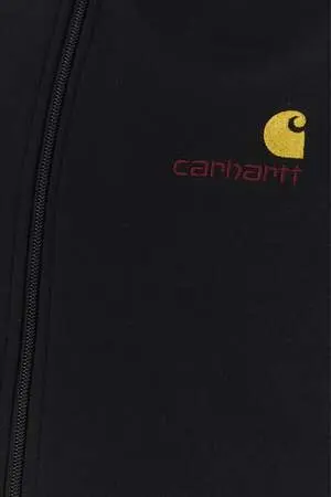 Carhartt Work In Progress Cotton Blend American Script Zip-up Hoodie - Black