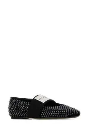 Givenchy Embellished Suede Square Ballerinas