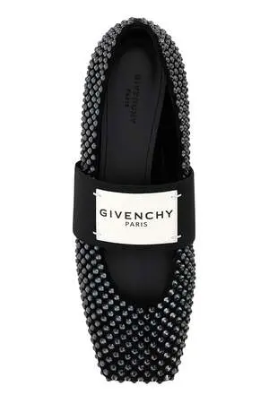 Givenchy Embellished Suede Square Ballerinas