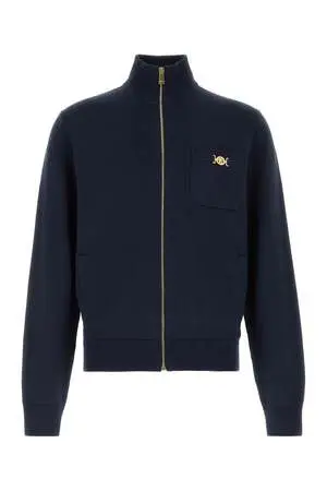Versace Dark Cotton Blend Cardigan - Blue