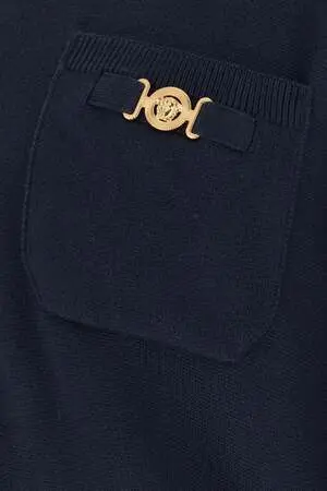Versace Dark Cotton Blend Cardigan With Medusa Detail