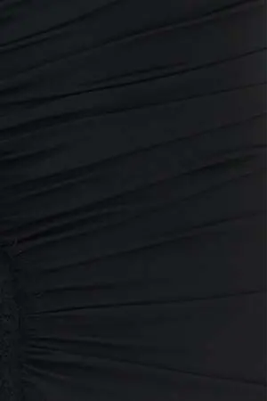 Blumarine Stretch Jersey Top With Lace Inserts And Criss-cross Back Detail