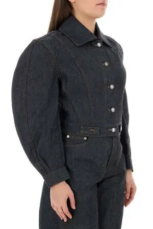 Givenchy Denim Jacket With Balloon Sleeves - Blue