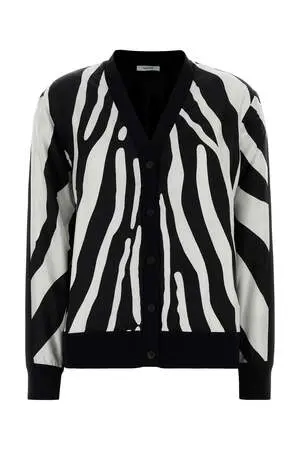 FERRAGAMO Viscose And Silk Animal Print Cardigan