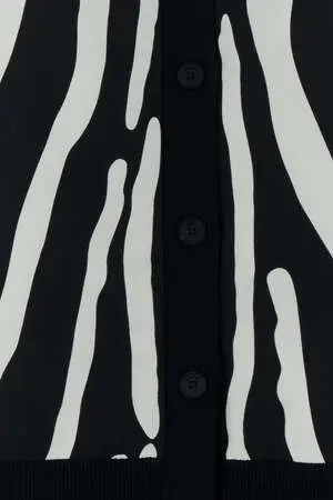 FERRAGAMO Viscose And Silk Animal Print Cardigan